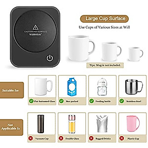 VOBAGA Coffee Mug Warmer, Electric Coffee Warmer for Desk with Auto Shut Off, 3 Temperature Setting Smart Cup Warmer for Heating Coffee, Beverage, Milk, Tea and Hot Chocolate (No Cup)