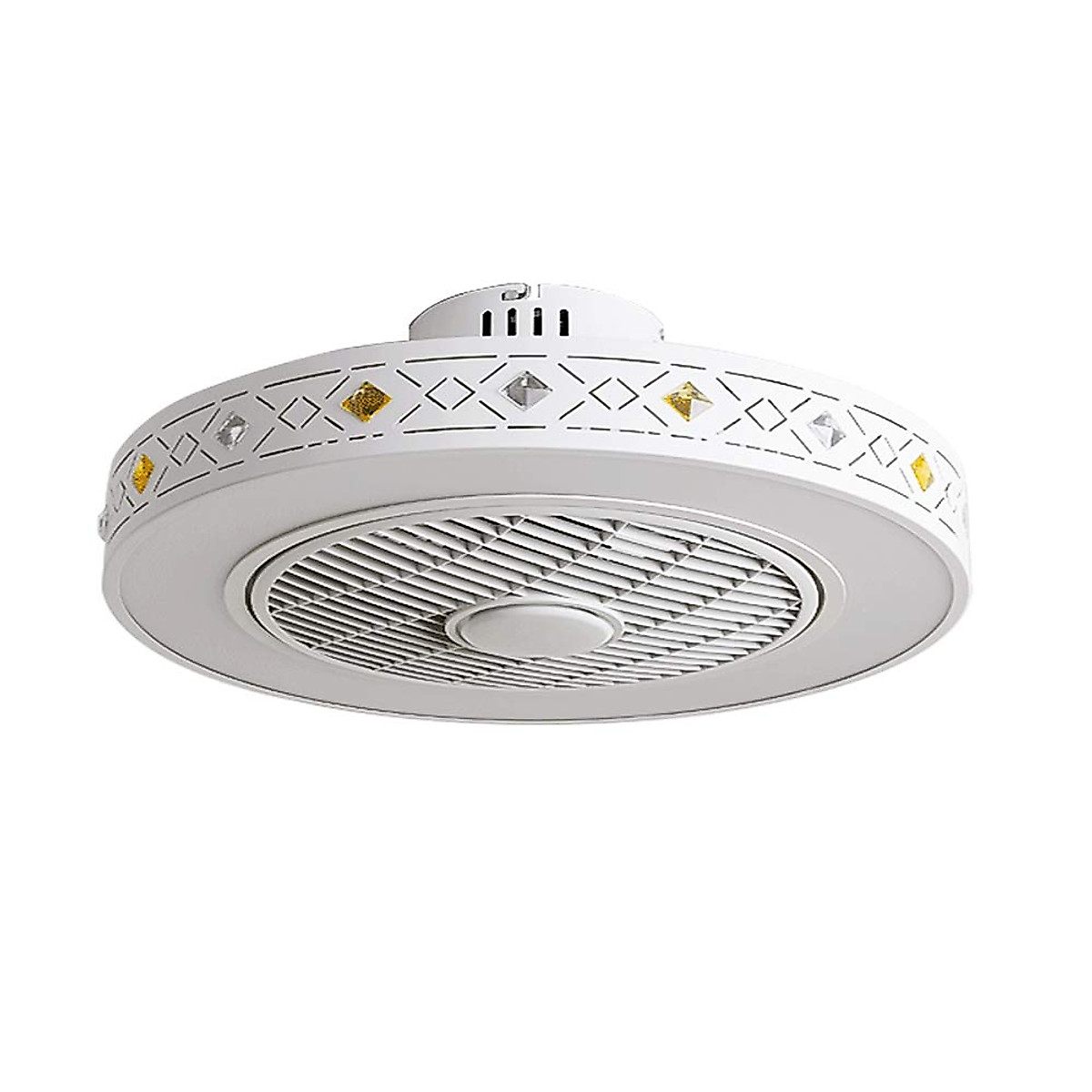 TFCFL 22 Inch Ceiling Fan with Light and Remote Control,Modern LED Semi Flush Mount Light Fandelier,3 Colors 3 Speeds Changing,64W,Enclosed Fan,Quiet Motor,Indoor Light,White