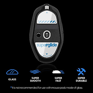 Superglide - Fastest and Smoothest Mouse Feet/Skates Made with Ultra Strong Flawless Glass Super Fast Smooth and Durable Sole for Logitech G303 Shroud [White]