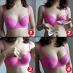SEEKUP Women Soft Silicone Bra Inserts Breast Chest Enhancer Pads Push-up/Gathering for A/B/C Cup, Transparent