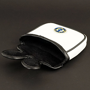 US Flag Dancing Scottie Dog High-MOI Mallet Putter Headcover, White, Golf Head Cover