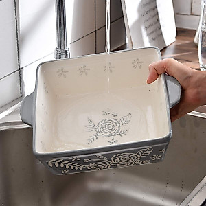 Wisenvoy Baking Dish 8x8 Baking Pan Brownie Pan Casserole Dish Hand-Painted Casserole Dishes For Oven Lasagna Pan