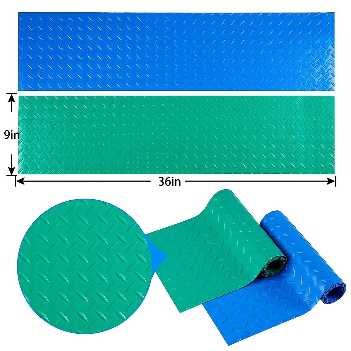 Shitailu 2 Rolls Swimming Pool Ladder Pad, Non-Slip Pool Step Mat, Protective Ladder Mat with Non-Slip Texturefor Above Ground Swimming Pool Steps, Ladders, 36 inch X 9 inch, Wave Pattern