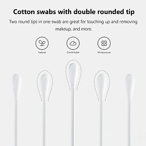 Natural Paper Cotton Swabs 500ct, Double Tips Cotton Buds for Personal Care