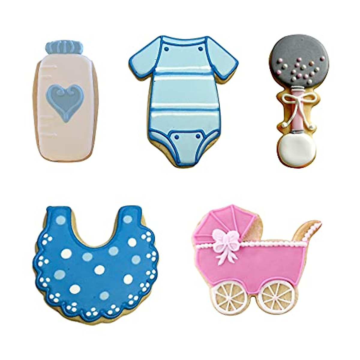Fox Run 3684 Baby Shower Cookie Cutter Set of 5 Medium
