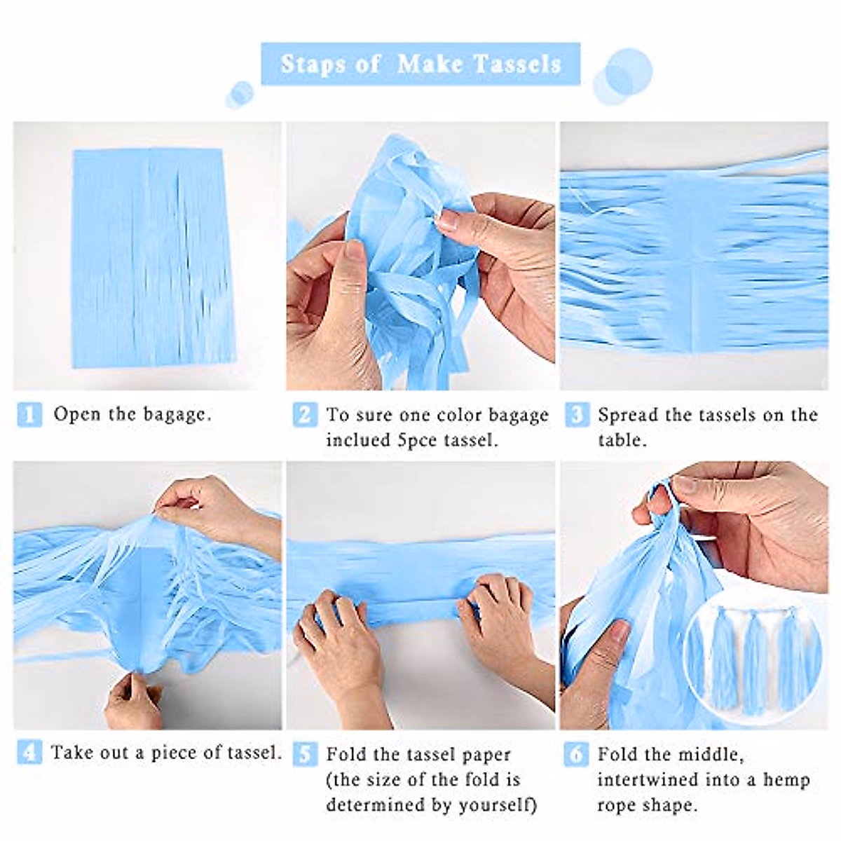 Binpeng Tissue Paper Tassel DIY Hanging paper decorations Party Garland Decor for Party Decorations Wedding,Festival,Baby Shower Decoration 35c m20PCS