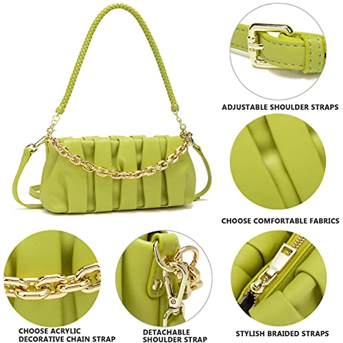 Shoulder Dumpling Purse Handbag for Women Fashion Crossbody Tote Bag Soft Clutch Pouch Bag
