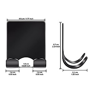 Diesisa Razor Holder 304 Stainless Steel for Shower + Adhesive Sticky Heavy Duty Waterproof Wall Hooks, Premium for Hanging Towels, Coat, hat (2+2 Pack) - Black