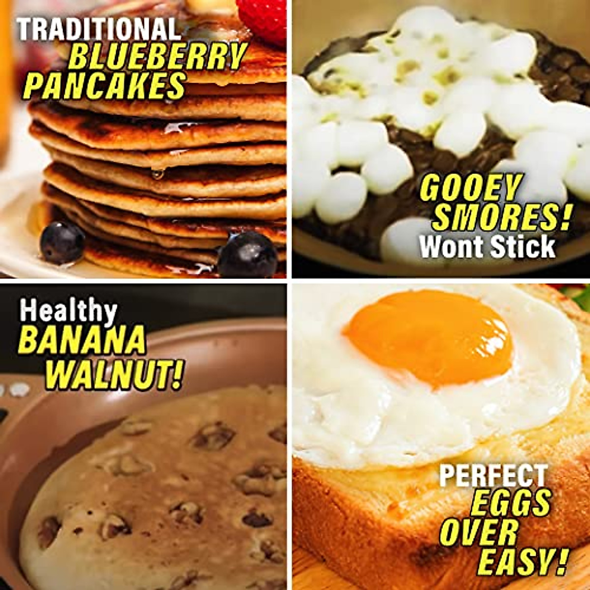 Gotham Steel Double Pan, The Perfect Pancake Maker – Nonstick Copper Easy to Flip Pan, Double Sided Frying Pan for Fluffy Pancakes, Omelets, Frittatas & More! Pancake Pan Dishwasher Safe Large