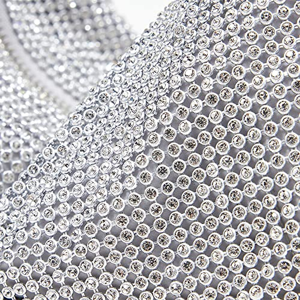 Women Rhinestone Handbag Chic Evening Purse Shiny Hobo bags Silver