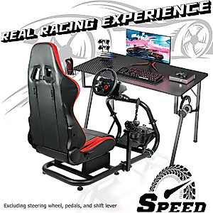 Dardoo G920 Racing Simulator Cockpit Sim Racing Cockpit Fits for Logitech G920 G29 G923,Thrustmaster T818 T248X T248 T300 T150 TX, Fanatec,Racing Simulator without Wheel Pedal Shifter Seat