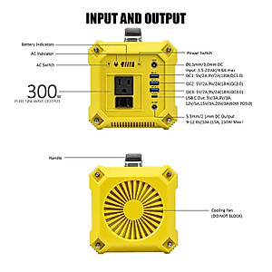 ROCKSOLAR Portable Power Station 300W Utility RS630A - 333Wh Backup Lithium Battery, Solar Generator Power Supply with AC/USB/12V DC Outlets for Camping, RV, Home, Outdoor, Emergency