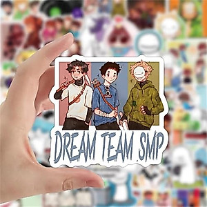 50PCS Cartoon Game Dream SMP Funny Cute Stickers for Suitcase Skateboard Laptop Computer Water Bottles Car Teens Boys Girls Decal Waterproof Sticker for Phone Scrapbook Guitar Decal Pegatinas Juguete