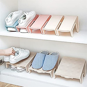 ENDAN Shoe Shelf Household Double-Layer Shoe Storage Rack Plastic Integrated Shoe Holder Simple Space Saver Three-Dimensional Shoe Slots Shoe Box (Color : A2)