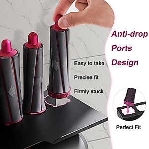 Dreamoon Wall Mount Holder for Dyson Airwrap Styler, Storage Holder for Dyson Hair Dryer Curling Iron Accessories, Organizer Storage Rack with Hooks for Bathroom Bedroom