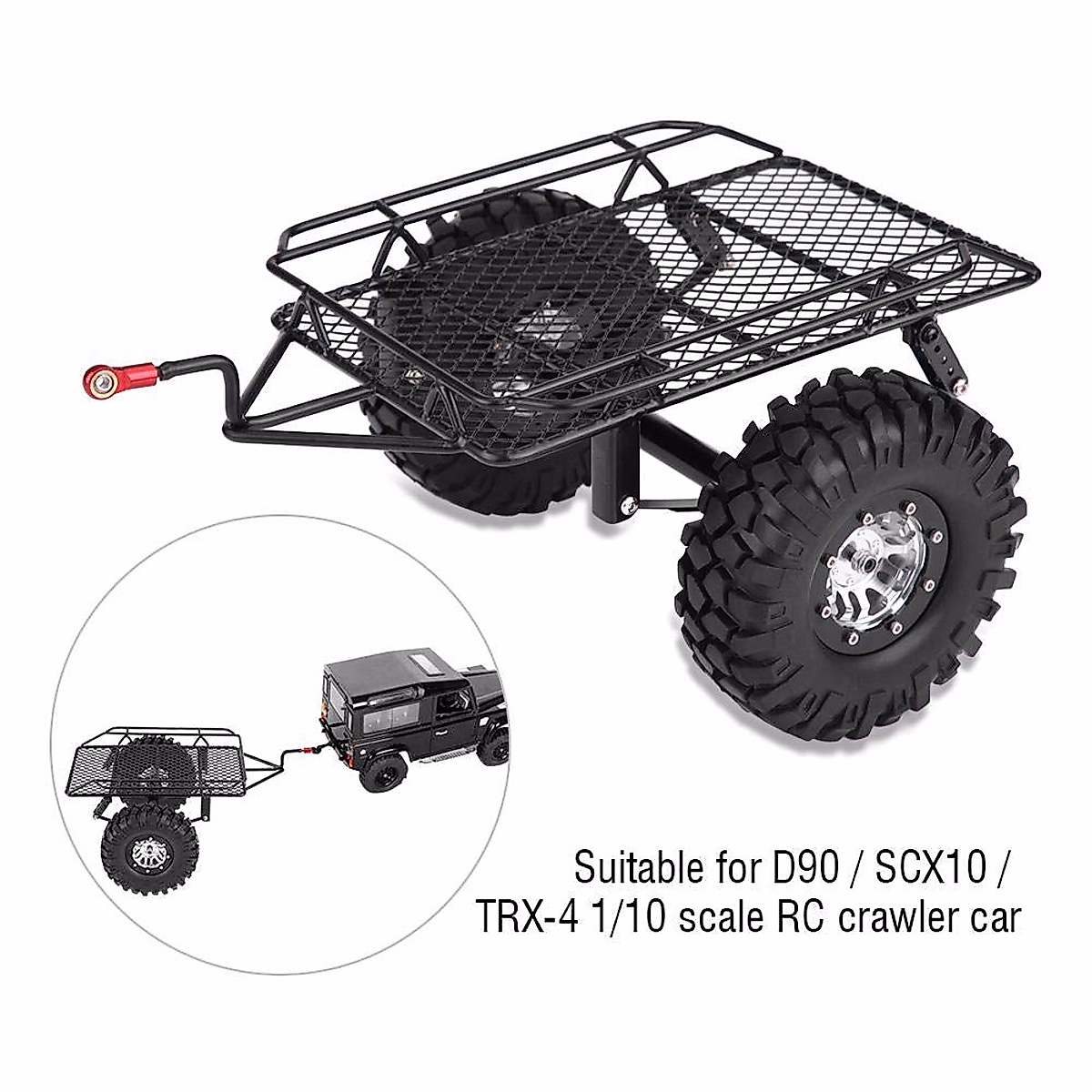 RC Tipping Trailer, Metal Trail Car Trailer Hopper DIY Modified Trailer Accessory for D90 / SCX10 / -4 1/10 Scale RC Crawler Car