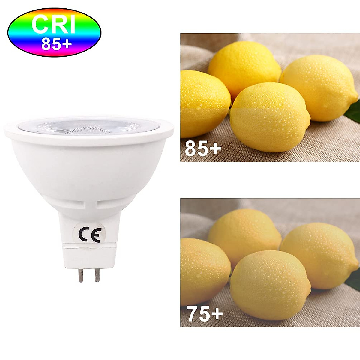 GRV MR16 GU5.3 LED Bulb AC110-120V 5W Equivalent 50W Halogen Lamp LED Spotlight Bulb Track and Indoor Lighting Downlight Not Dimmable Warm White Pack of 6