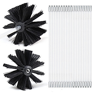 SEKKVY 30 feet Dryer Duct Cleaning Kit Chimney Cleaner Brush Lint Remover Use with or Without Drill Includes 18 Rods and 2 Nylon Brush Heads