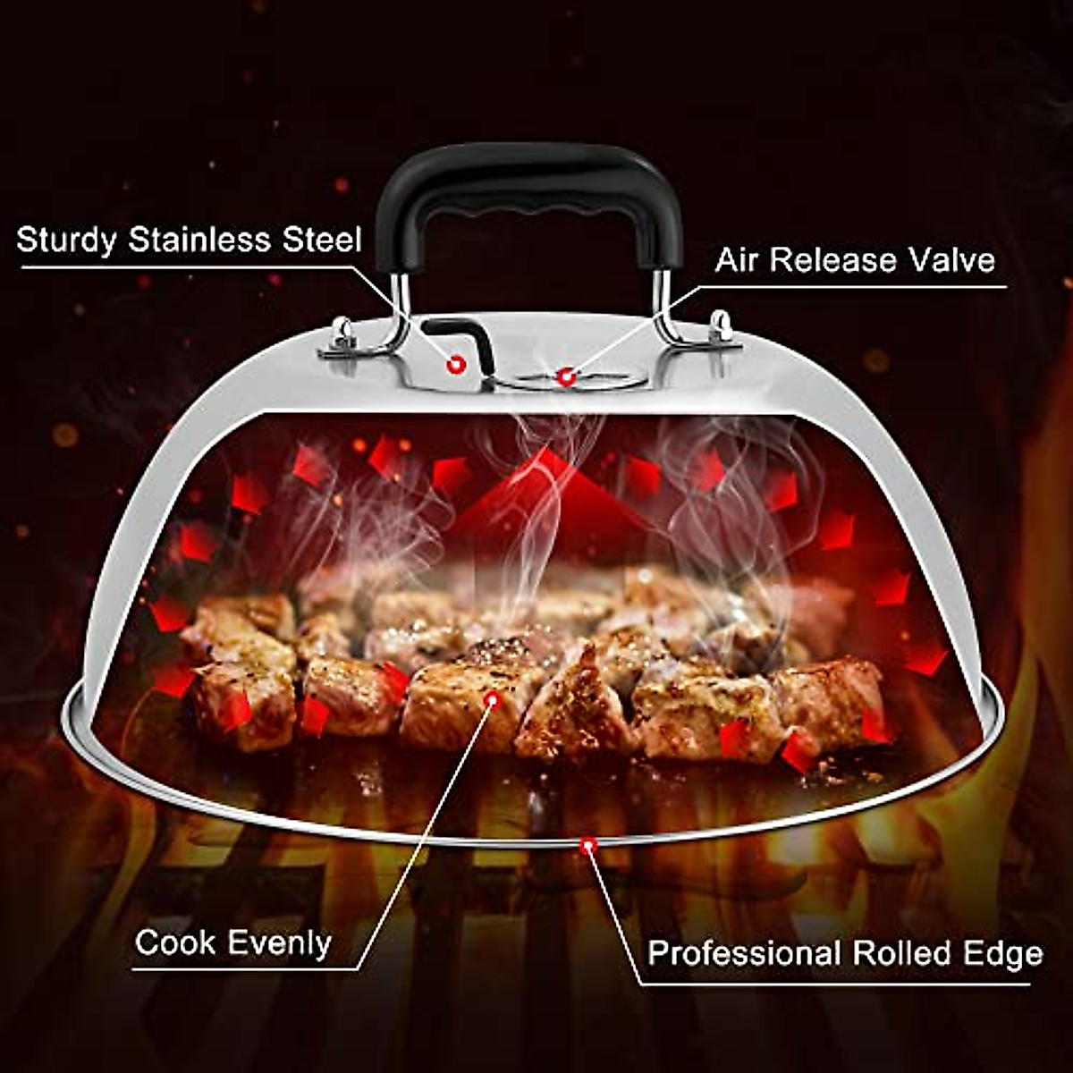 Leonyo 26 Piece Griddle Accessories, Flat Top Grill Accessories Stainless Steel Griddle Spatula with Metal Scraper, Burger Press, Melting Dome, BBQ Grilling Tools for Outdoor Kitchen Hibachi Grill