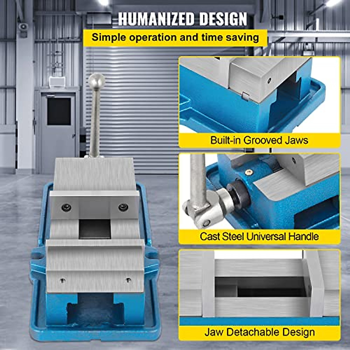 Happybuy 4 Inch ACCU Lock Down Vise Precision Milling Vise 4 Inch Jaw Width Drill Press Vise Milling Drilling Machine Bench Clamp Clamping Vice(4")