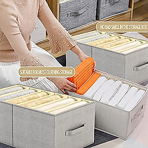 Homzing Drawer Organizers for Clothing Wardrobe Clothes Organizer Clothing Organizer with Handle Foldable Use to Thin Jeans Pants T-shirts Leggings Built-in PP Board-4pcs