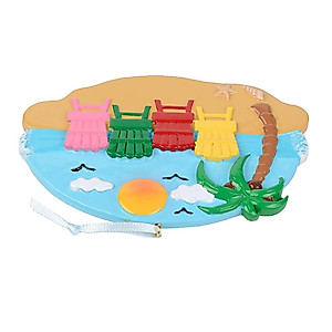 Family Christmas Ornament 2024 - Personalized Family of 4 Beach Vacation Ornament - Chairs on Beach Holiday Ornament - Family Tropical Beach Vacation Keepsake Gifts - Free Customization