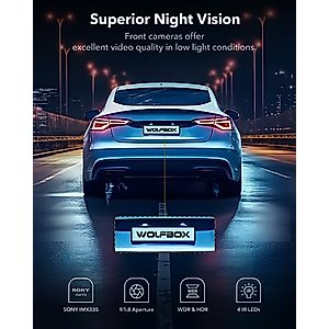 WOLFBOX i17 Dash Cam Front Inside, 4K+2.5K 5G WiFi Dual Dash Camera with 64GB Card, 2160P UHD 3" LCD Car Camera for Cars with Super IR Night Vision, Smart Parking Monitor, GPS, Loop Recording