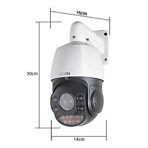 SUNBA 4K 8MP PTZ Camera Outdoor, IP PoE+ Security Dome, 20X Optical Zoom, Two Way Audio &Built-in TF Card Slot, 24x7 Automatic PTZ Tour, Night Vision up to 328ft (405-D20X 4K)