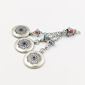 ALBASHAN Tibetan silver metal tassel Tasbih accessories turkish jewelry pendant prayer bead fashion pendant (silver)
