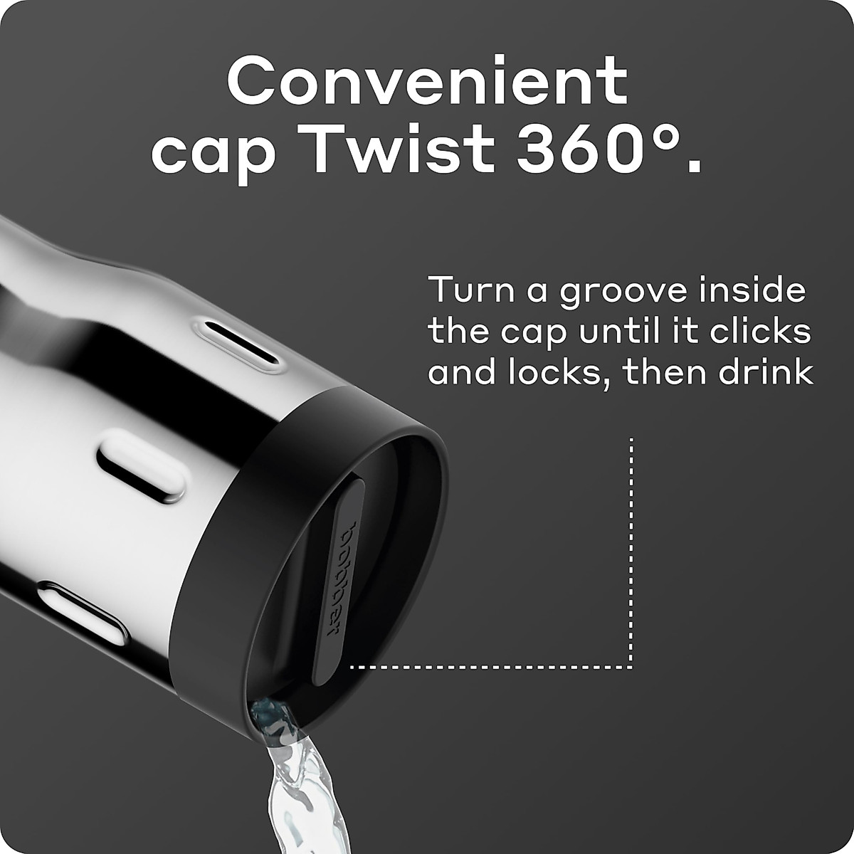 BOBBER 12 oz Stainless Steel Coffee Tumbler – Dishwasher Safe, Insulated Tumbler with Screw Top Twist 360 Drinking Lid – BPA-Free Thermo Coffee Mug Cup Leak-Proof, Spill-Proof for Women, Men (Glossy)