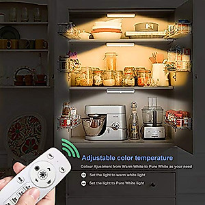 Under Cabinet Lighting Wireless, 48 LED 15 Colors Changeable Rechargeable RGB Under Cabinet Lights Remote Control Under Counter Lights Mini Night Light Bar for Indoor Display Shelf, 3 Pack