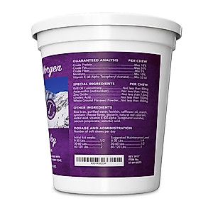 Pure Krill Joy, Antarctic Krill Oil Soft Chews for Dogs, Rich in Omega 3 and Antioxidants, Unique Shed Reducing Formula, Improves Skin and Coat, Low Allergen, Made in The USA, 60 Soft Chews.