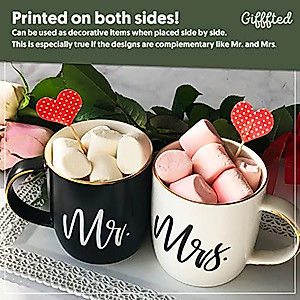 Triple Gifffted Couples Gifts For Christmas, Wedding Anniversary, Engagement - Valentines Day Mr and Mrs Mugs Couple Gift For Husband and Wife, His/Hers Men/Women Him/Her, Bride & Groom, Newlywed