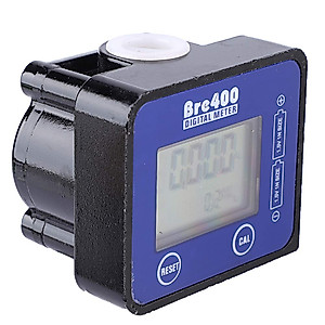 Water Sensor Meter, 1/2" Meter Oil Meter Counter Gauge LCD Display 1% High Accuracy for Gasoline Blue