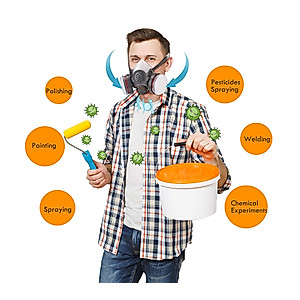 SYINE Safety Mask Industrial Gas Spray Paint Dustproof Breathing Respirator Mask,Medium,1 Set