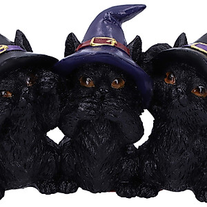 Nemesis Now Three Wise Black Cats See No Hear No Speak No Evil Familiar Figurine,11.5cm