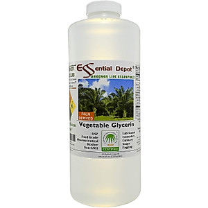Glycerin Vegetable - 1 Quart (43 oz.) - Non GMO - Sustainable Palm Based - USP - Kosher - Pure - Pharmaceutical Grade - Safety Sealed HDPE Container with resealable Cap