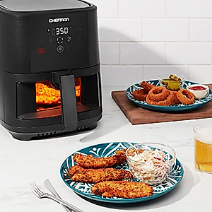 Chefman TurboTouch Easy View Air Fryer, The Most Convenient And Healthy Way To Cook Oil-Free, Watch Food Cook To Crispy And Low-Calorie Finish Through Convenient Window, 5 Qt