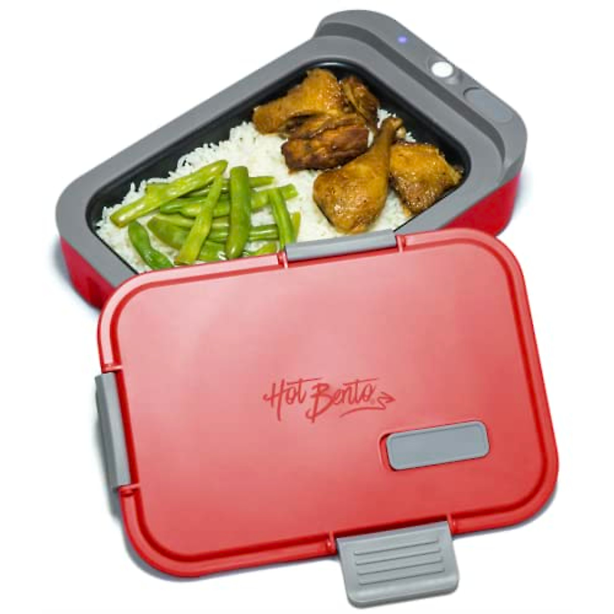 Hot Bento – Self Heated Lunch Box and Food Warmer – Battery Powered, Portable, Cordless, Hot Meals for Office, Travel, School, Jobsite, Picnics, Outdoor Recreation, Kitchen Meal Prep - Hot Red