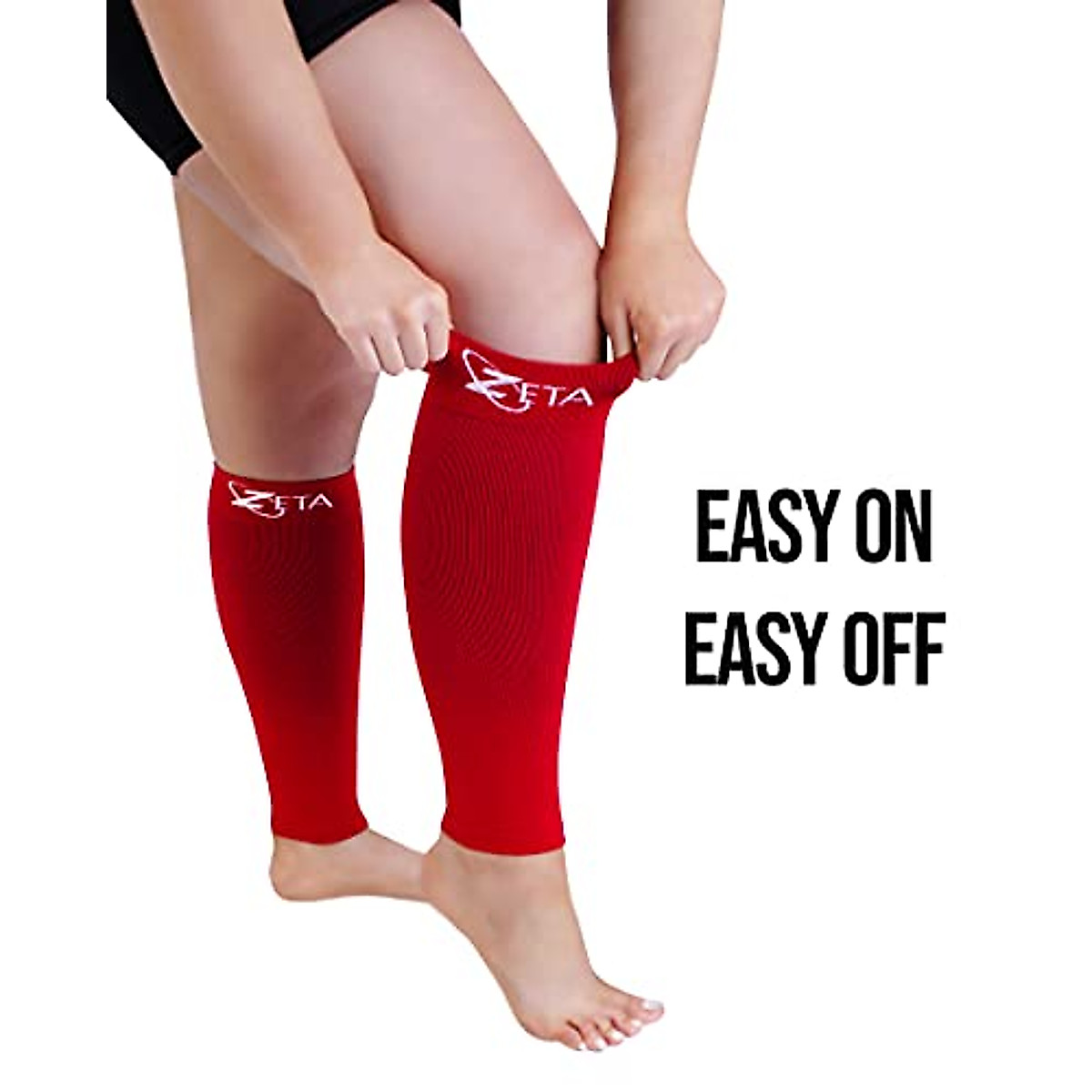 Zeta Wear Plus Size Leg Sleeve Support Socks - The Wide Calf Compression Sleeve Women Love for Its Amazing Fit, Cotton-Rich Comfort, Graduated Compression & Soothing Relief, 1 Pair, Size 2XL, Black