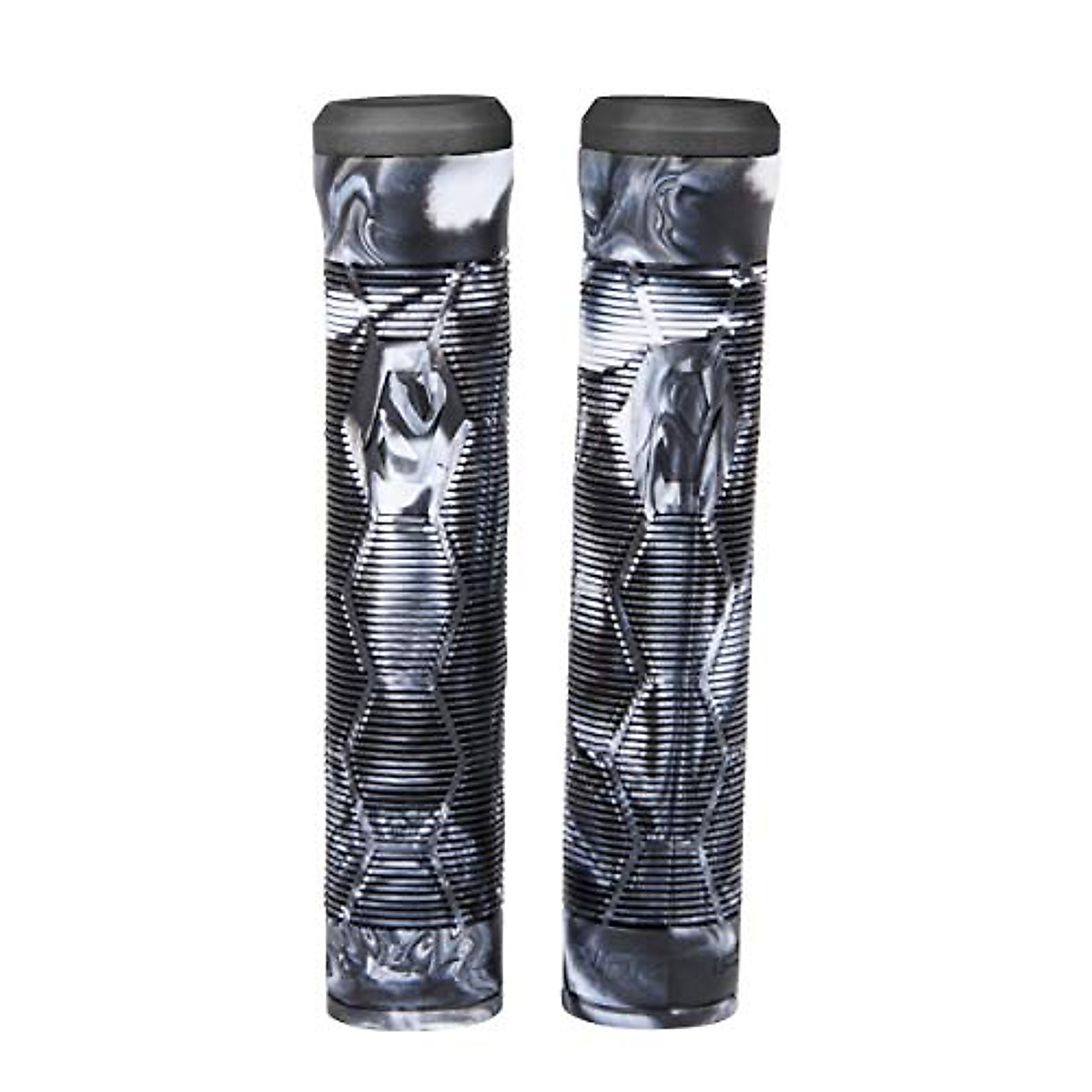 Fuzion Pro Scooters Hex Grips BMX Bike Grips (Black & White Swirl)