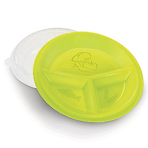 Rehabilitation Advantage 3 Compartment Portion Plate with Lid (Set of 2)