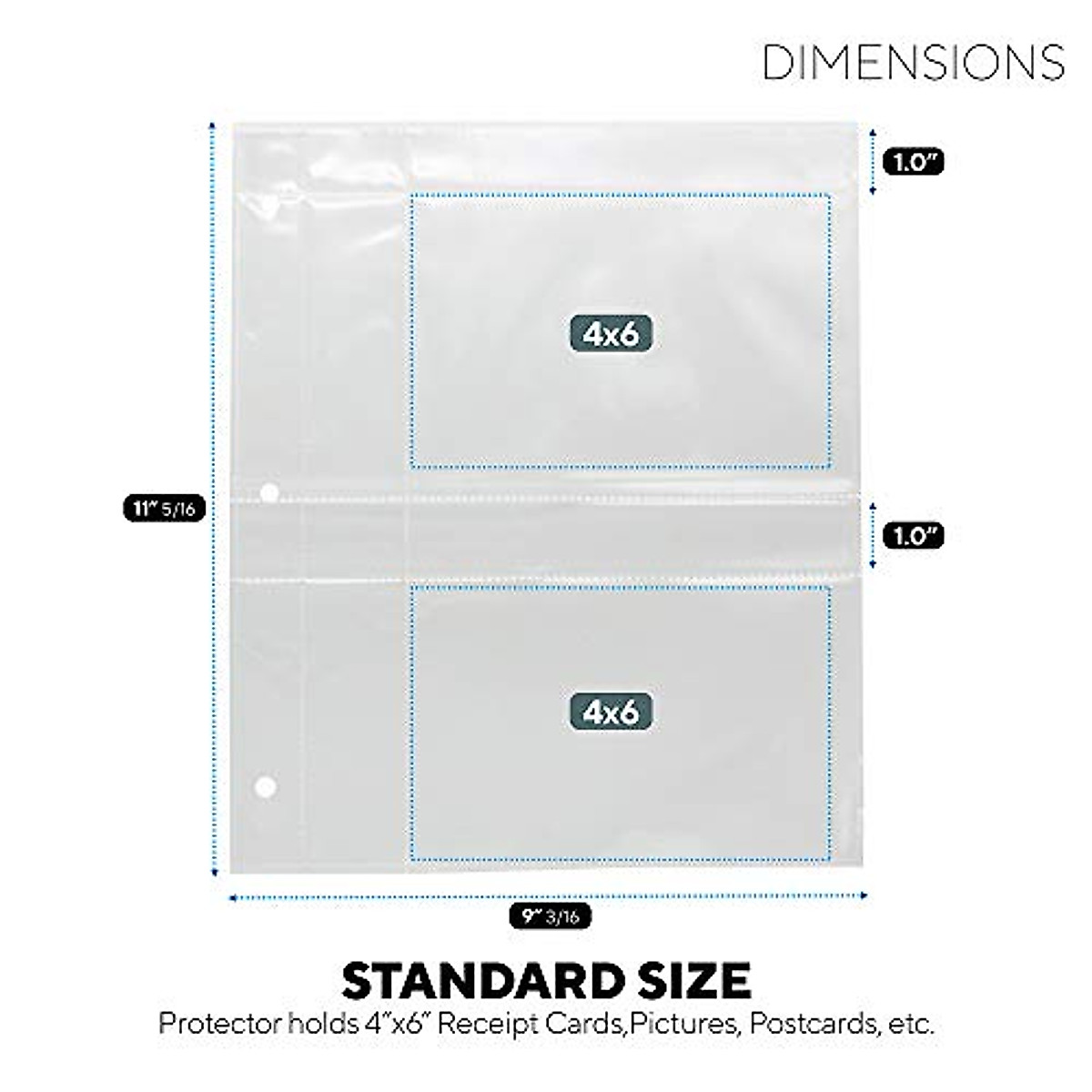 Toucan Craft Supplies Recipe Card Protectors, Refill Sheets for 3 Ring Binders, Recipe Book Pocket Page Sheet Protectors, Holds 4 x 6-inch pockets, 4 Cards Per Sheet, Clear 50 Pack