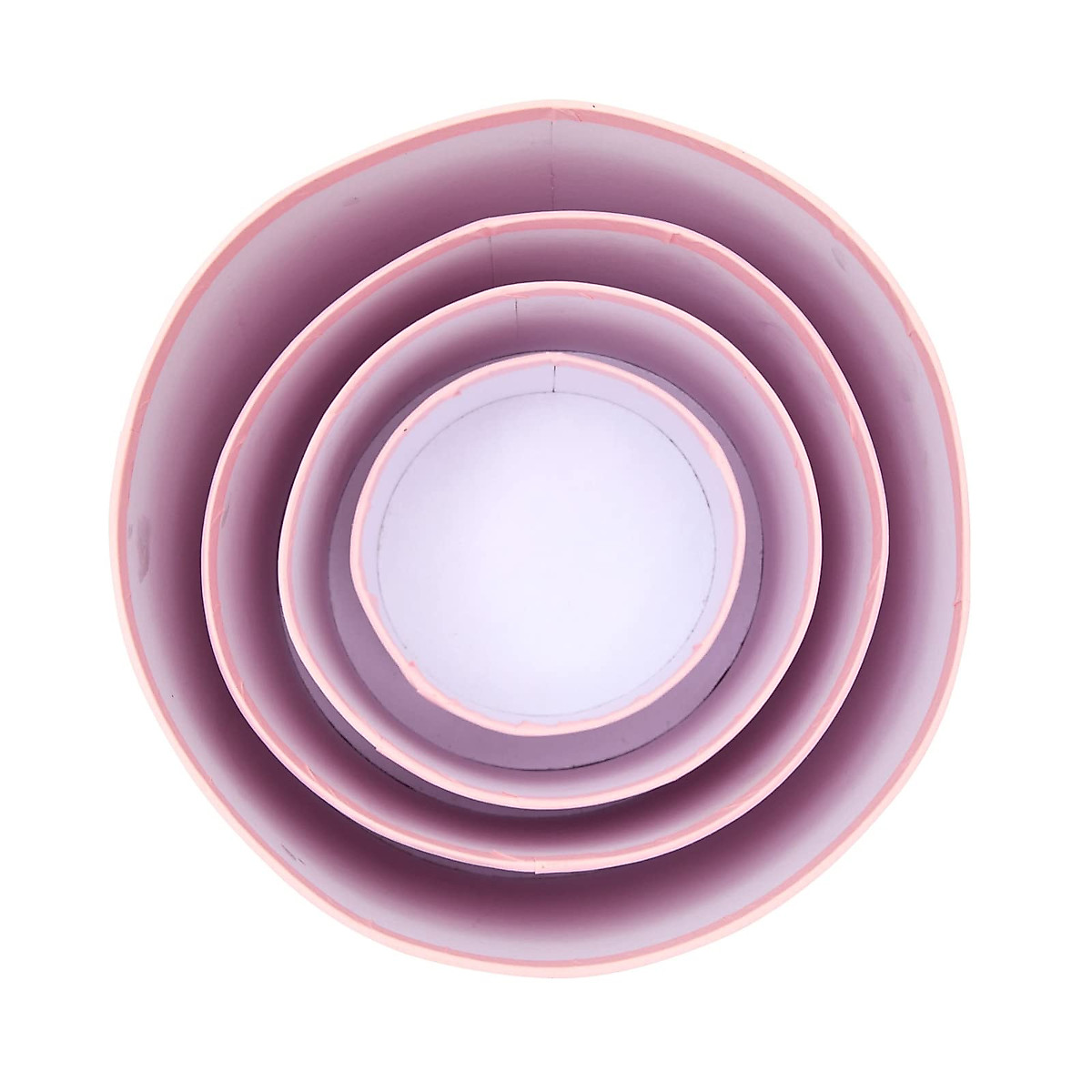 Stockroom Plus Set of 4 Light Pink Round Nesting Gift Boxes with Lids (4 Assorted Sizes)