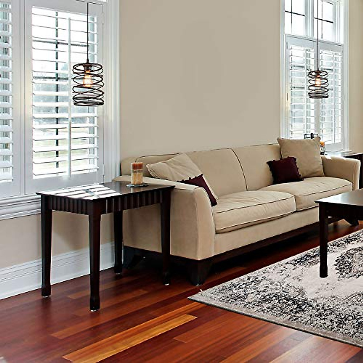 LNC Pendant Lighting, Rustic Ceiling Rust Cage Ceiling Lamp for Kitchen Island