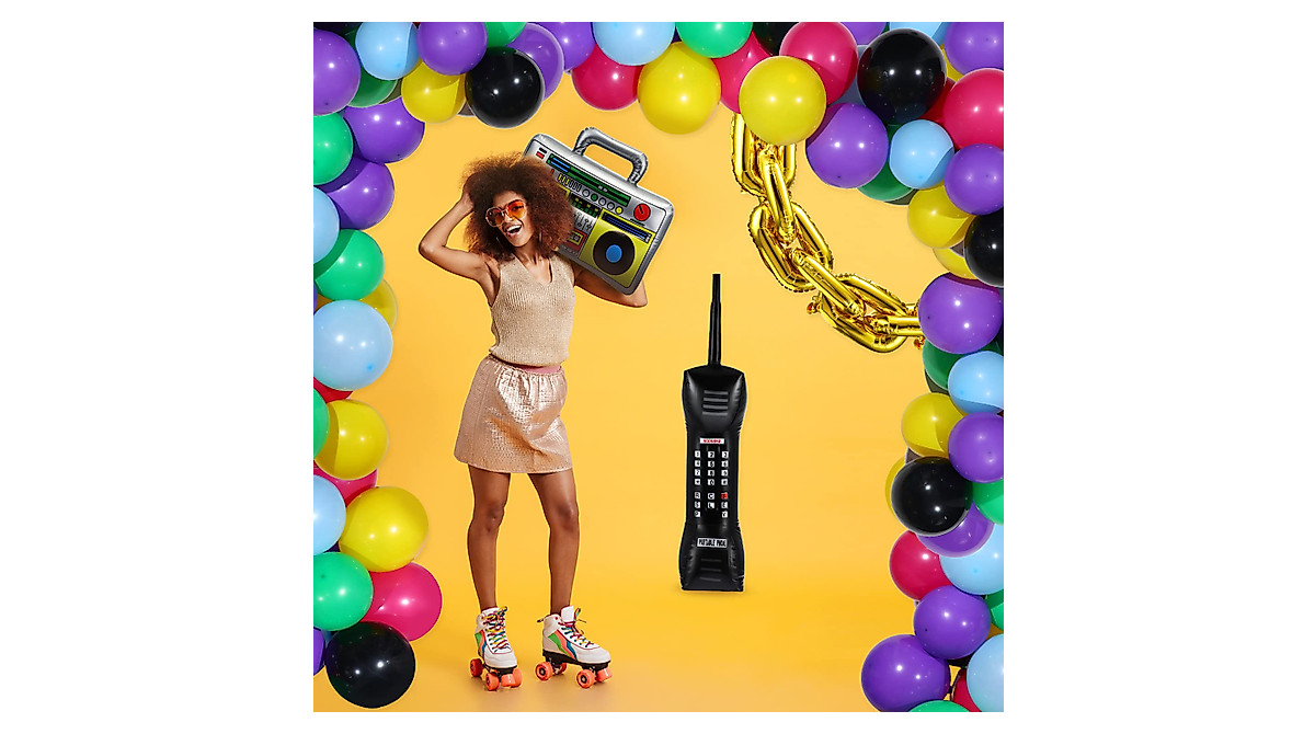 Retro 80s & 90s Party Balloons Kit for Retro Theme Celebrations