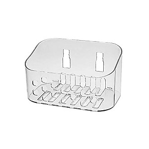 BKDFD Shower Shelf, Clear Bathroom Plastic no Drilling Wall Hanging Organizer Storage Shelves with Strong Suction Cup