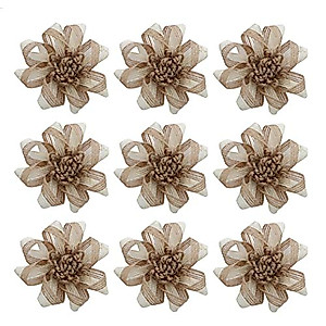 9 Pcs 3.15 Inch Vintage Jute Burlap Flowers Handmade Burlap Rose Flowers Jute Twine Burlap Flowers Rustic Lace Rose for DIY Handmade Floral Crafts Making Home Wedding Party Decoration