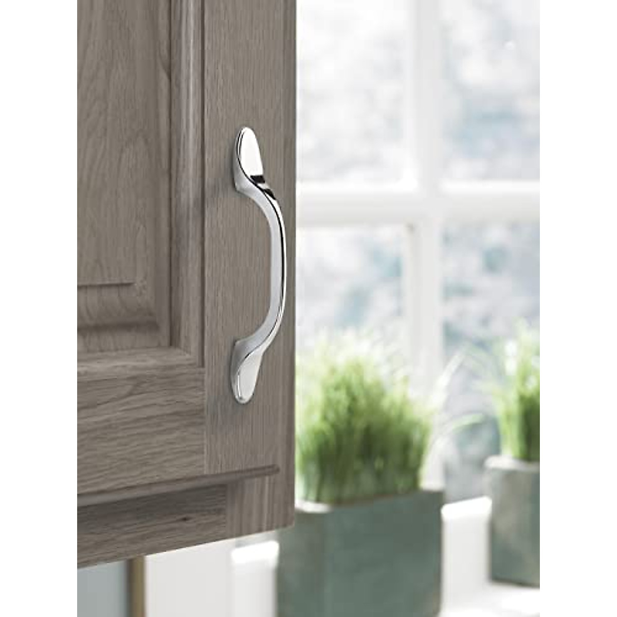 Amerock | Cabinet Pull | Polished Chrome | 3 inch (76 mm) Center-to-Center | Ravino | 1 Pack | Drawer Pull | Drawer Handle | Cabinet Hardware