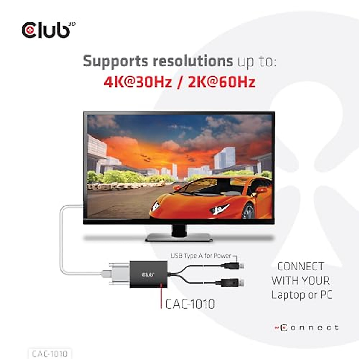 Club 3D CAC-1010 DisplayPort to DVI Dual-Link DVI-D Active Adapter for Your Monitor/Display - USB A Powered – 2560x1600 Resolution HDCP Supported NOT for Apple Cinema Monitors, Black